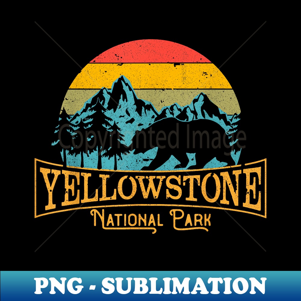 Simple Retro Yellowstone National Park Design - Instant PNG - Inspire ...