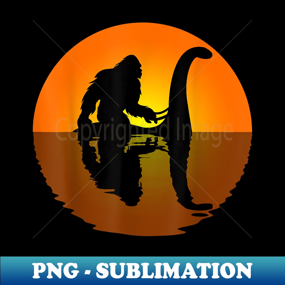 Bigfoot Riding on Nessie Loch Ness Monster Sasquatch - Aesth | Inspire ...