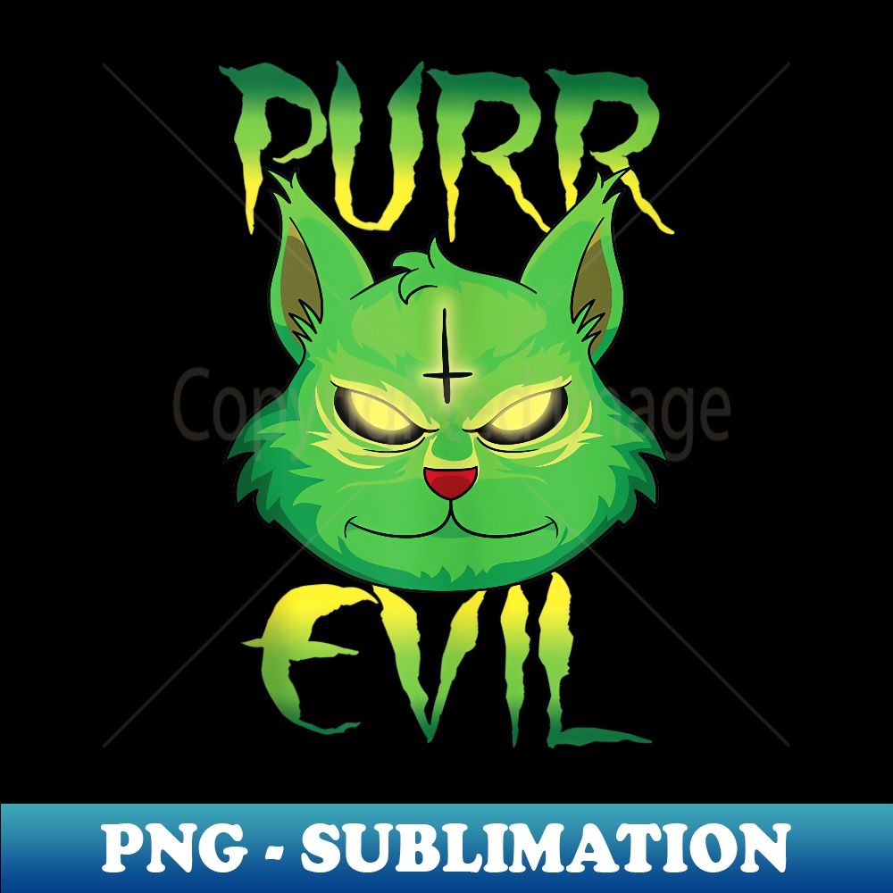 Satanic cat kitten Purr Evil 666 pentagram Halloween - PNG T | Inspire ...