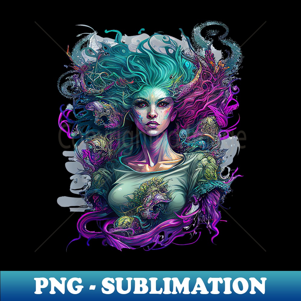 Artistic Hybrid Gorgon Medusa Snake and Mermaid - Digital Su | Inspire ...