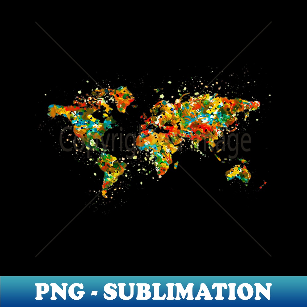 Map of the World watercolor - PNG Transparent Sublimation De - Inspire ...