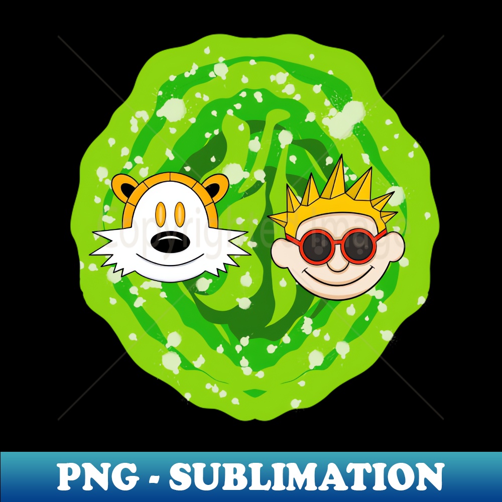 Two Head Calvin and Hobbes - Exclusive PNG Sublimation Downl - Inspire ...