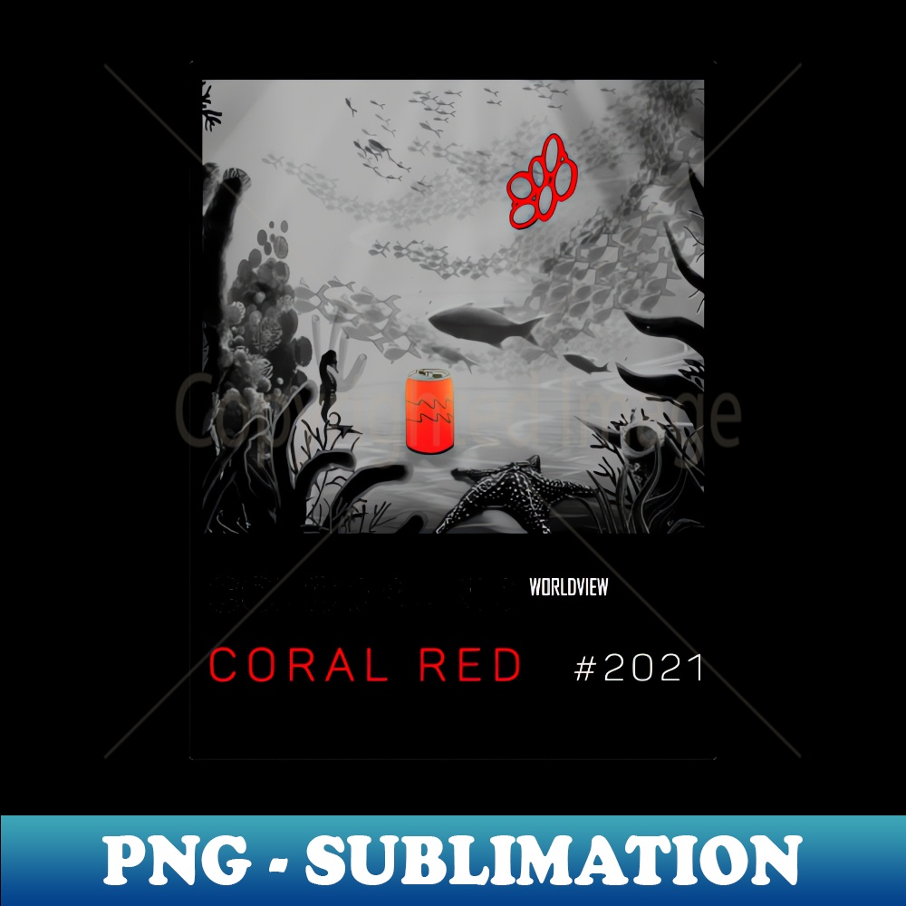 CORAL RED - black card - by COLORBLIND WorldView - Premium | Inspire Uplift