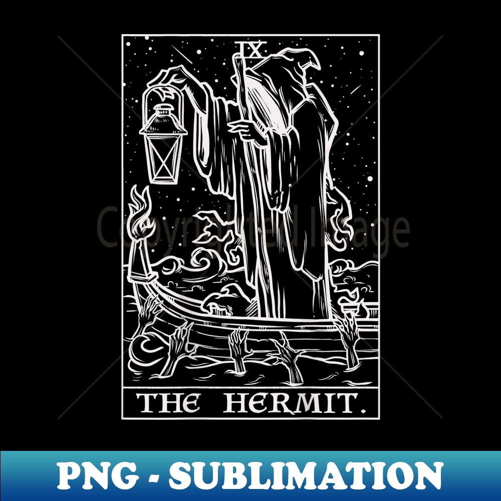The Hermit Tarot Card Goth Halloween Grim Reaper Back Print | Inspire ...