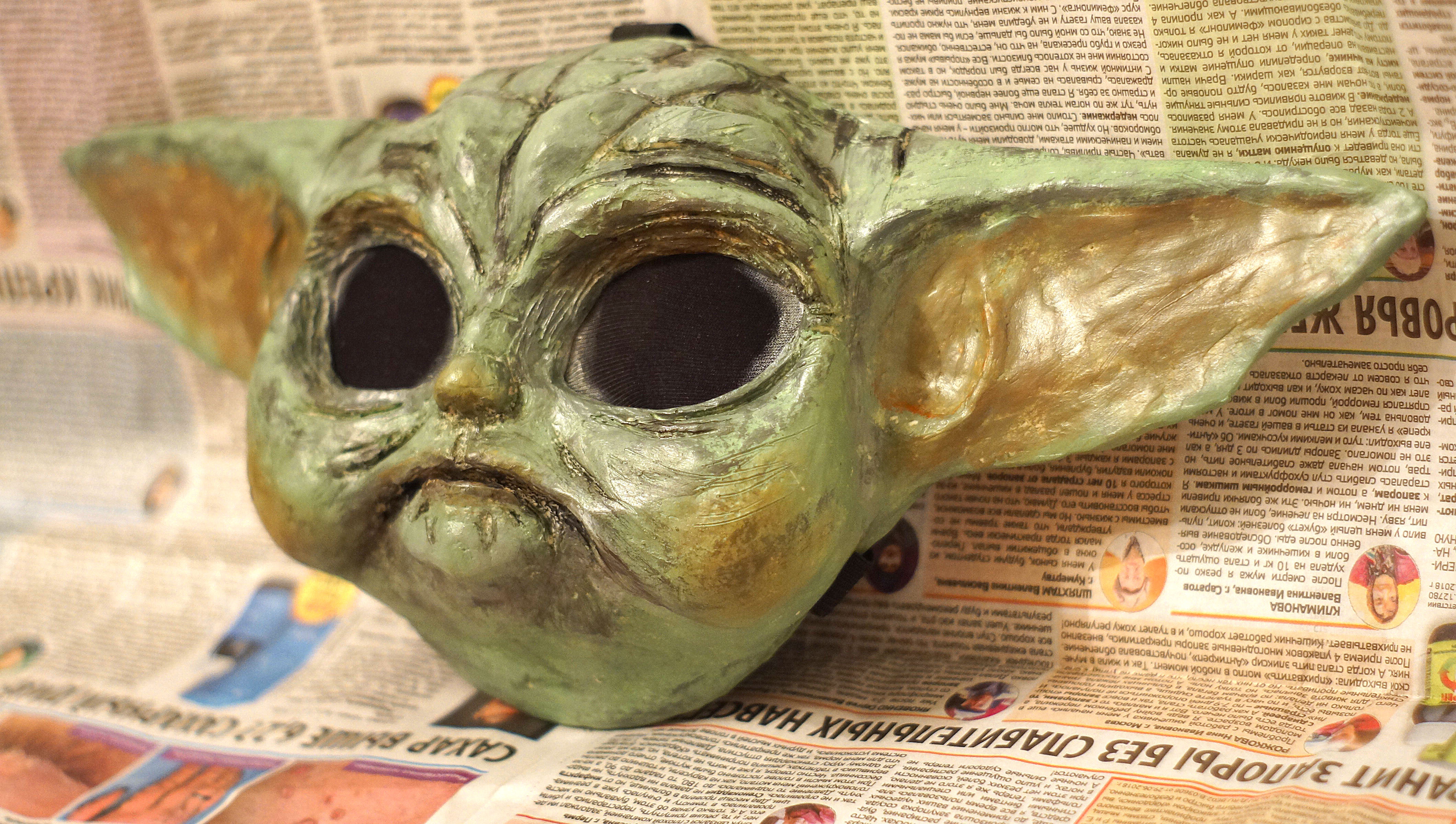 Baby Yoda mask cosplay wearable halloween Resin Plastic | Inspire Uplift