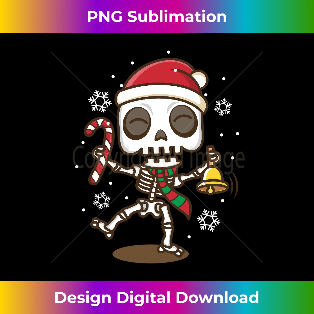 Cute Cartoon Skeleton Christmas Bell And Candy Cane Pajamas - Inspire ...
