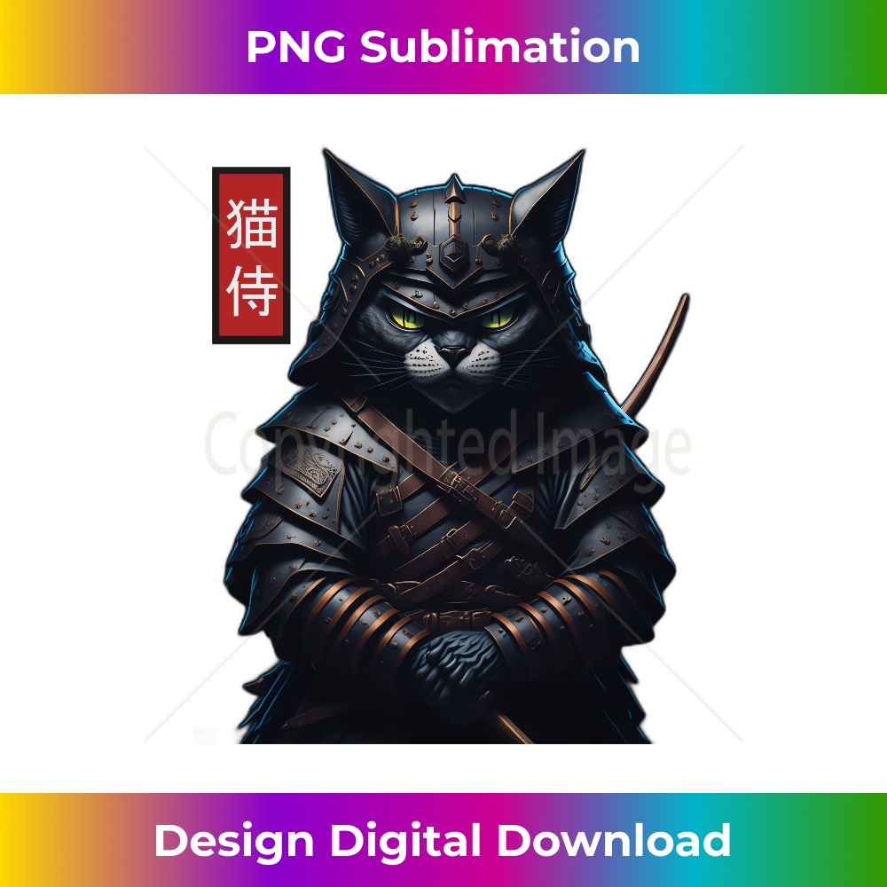 kitten Vintage Japanese Samurai Ninja Cat Tattoo Kawaii Long | Inspire ...