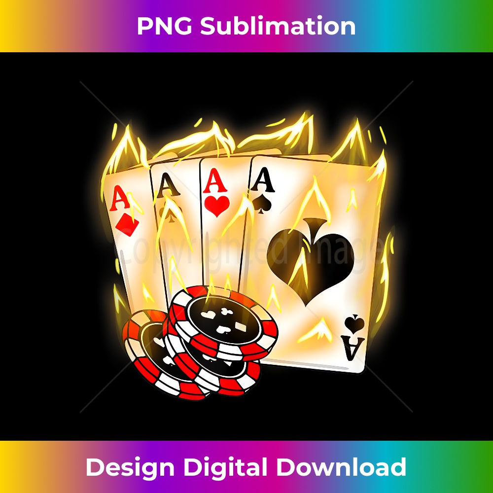 Burning Four Aces Poker Cool Quad Aces Poker Player Gift Tan | Inspire ...
