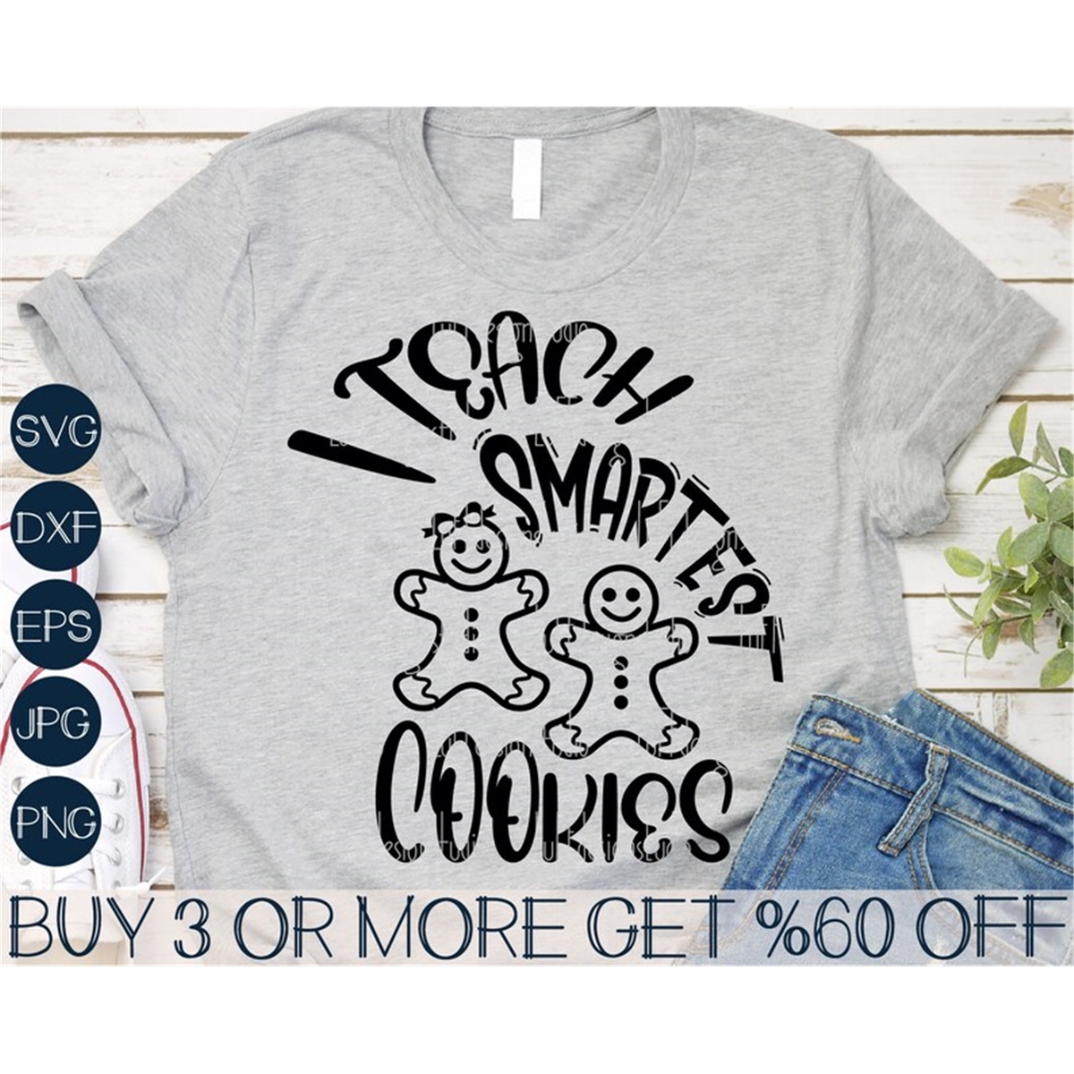 Christmas Teacher SVG, I Teach Smartest Cookies SVG, Gingerb - Inspire ...