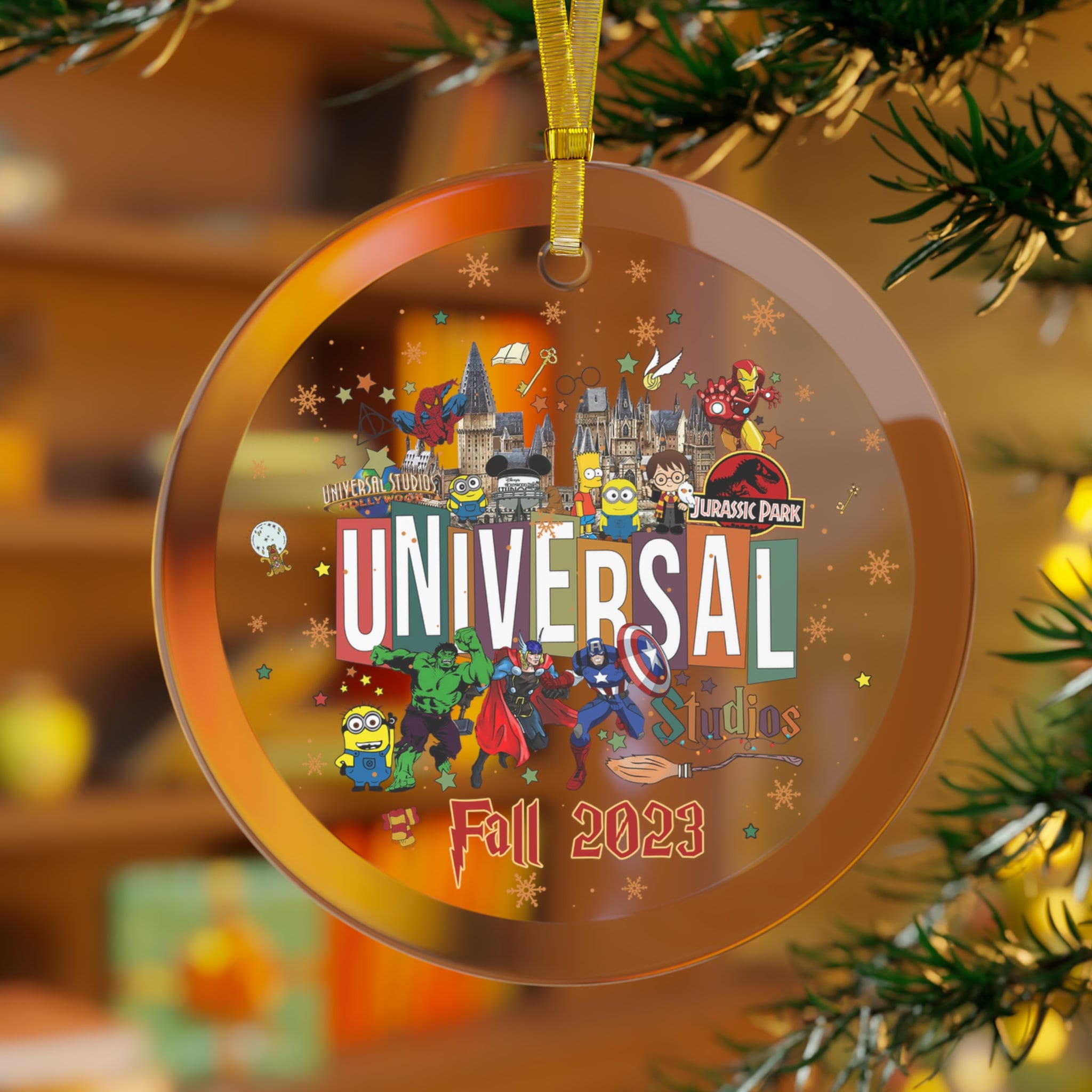 Personalized Universal Orlando Glass Ornament, Glass Ornamen | Inspire ...