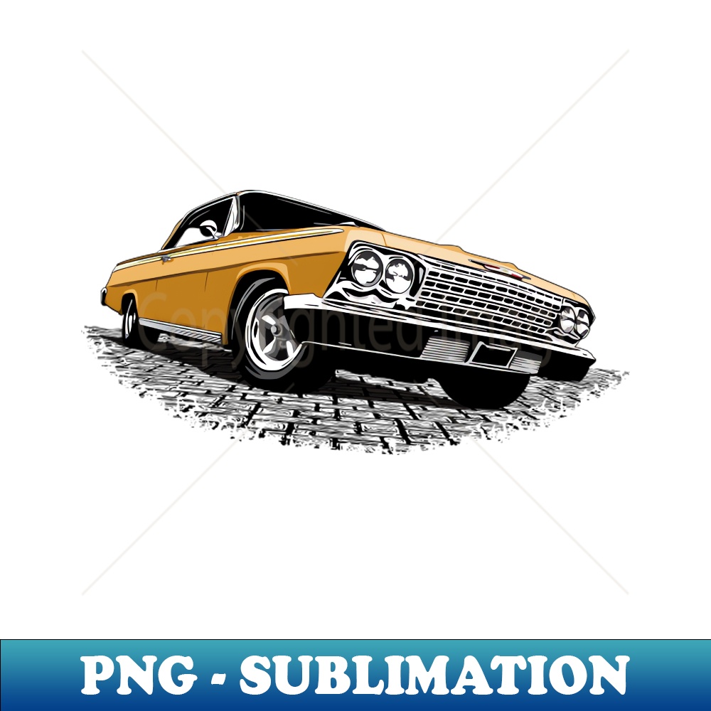 Gold 62 Chevy Impala - PNG Transparent Digital Download File | Inspire ...