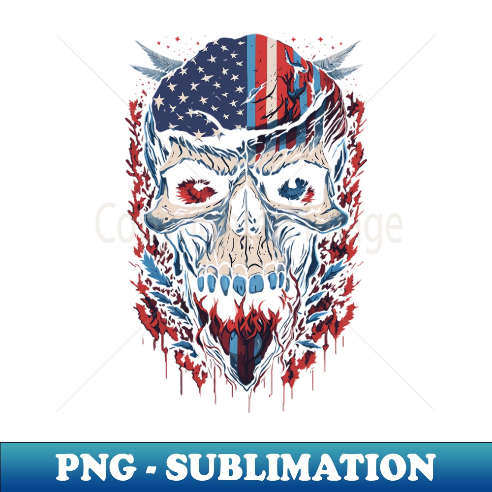 Freedom Emblem Trendy USA Flag Skull - High-Resolution PNG S | Inspire ...
