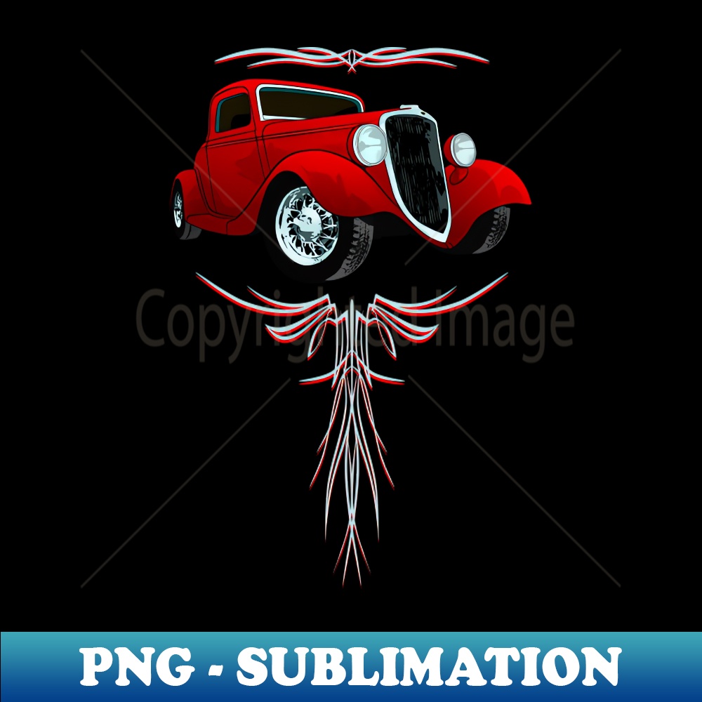 Red 34 Ford with Pinstripes - Premium PNG Sublimation File - - Inspire Uplift