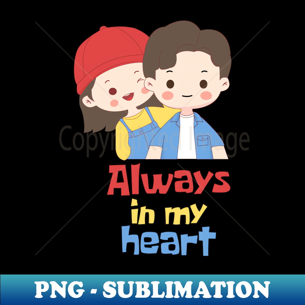 cartoon couple always in my heart - Sublimation-Ready PNG Fi | Inspire ...