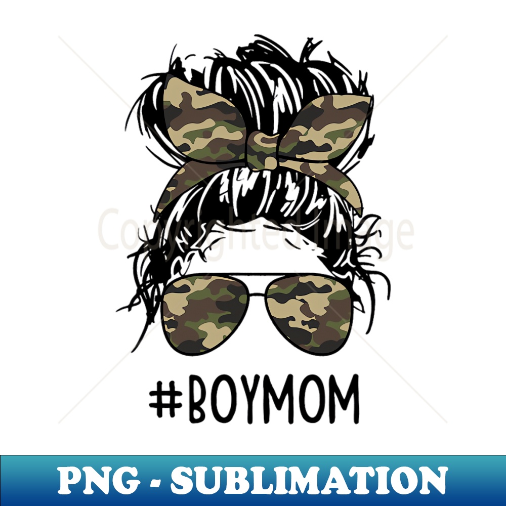 Boy Moms Funny Messy Bun Mom Life Motherhood Mom Of Boys - M - Inspire ...