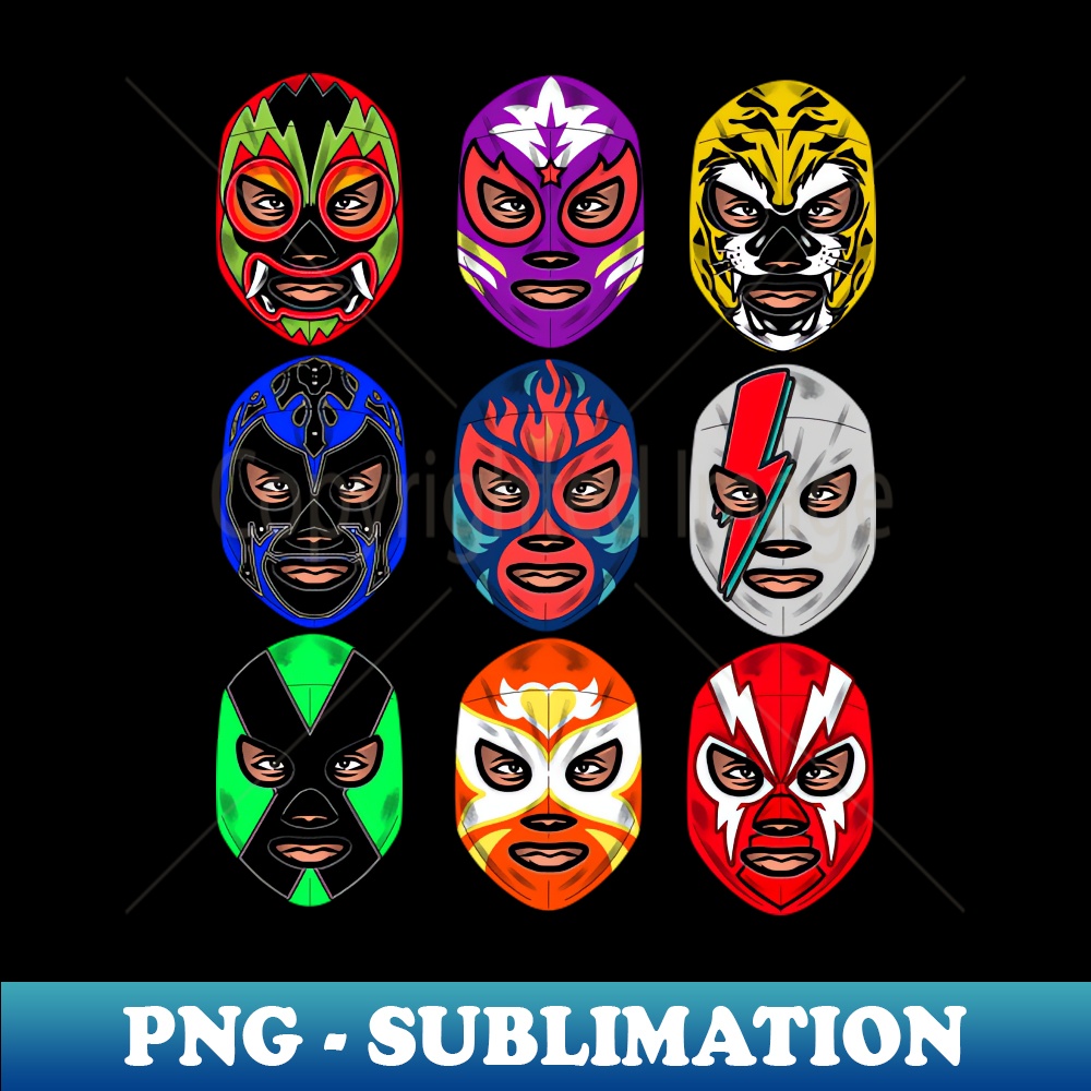 Lucha Libre Mexican Masks - PNG Transparent Digital Download | Inspire ...