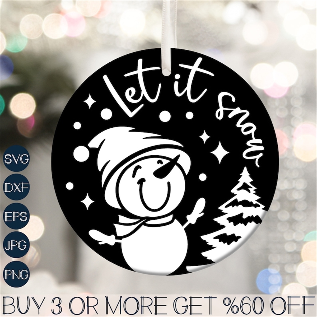 Let It Snow SVG, Snowman SVG, Christmas Ornament SVG, Christ - Inspire ...
