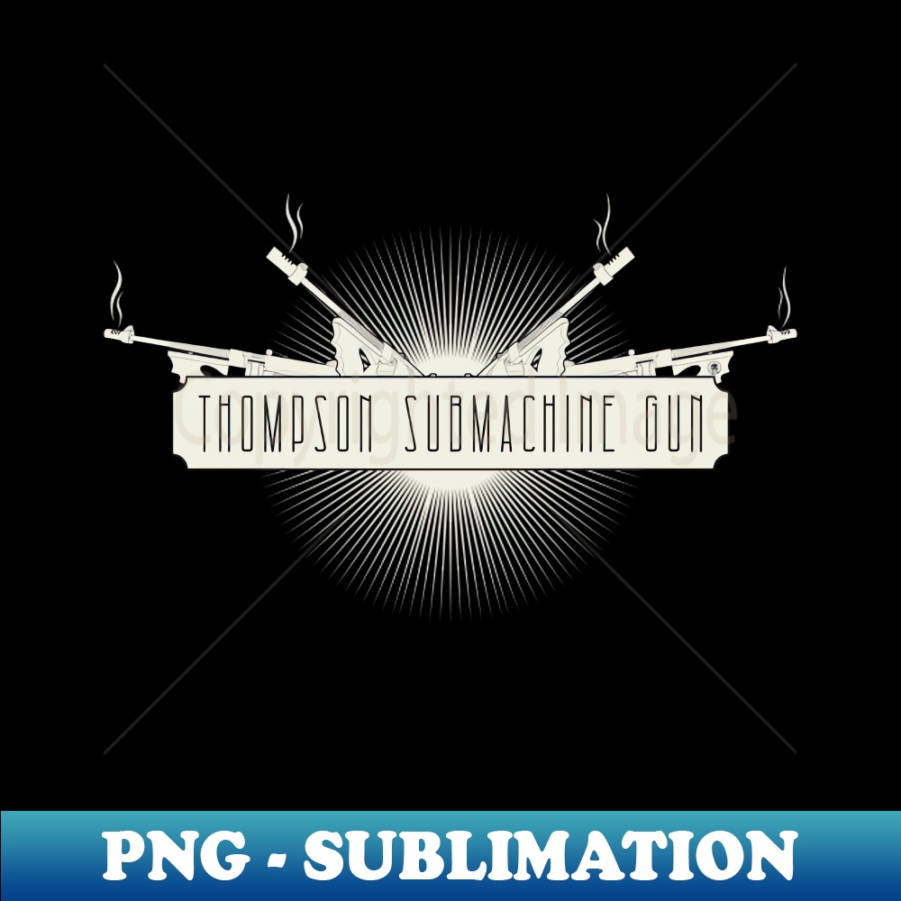 Thompson Submachine Gun - PNG Transparent Sublimation Design - Inspire ...
