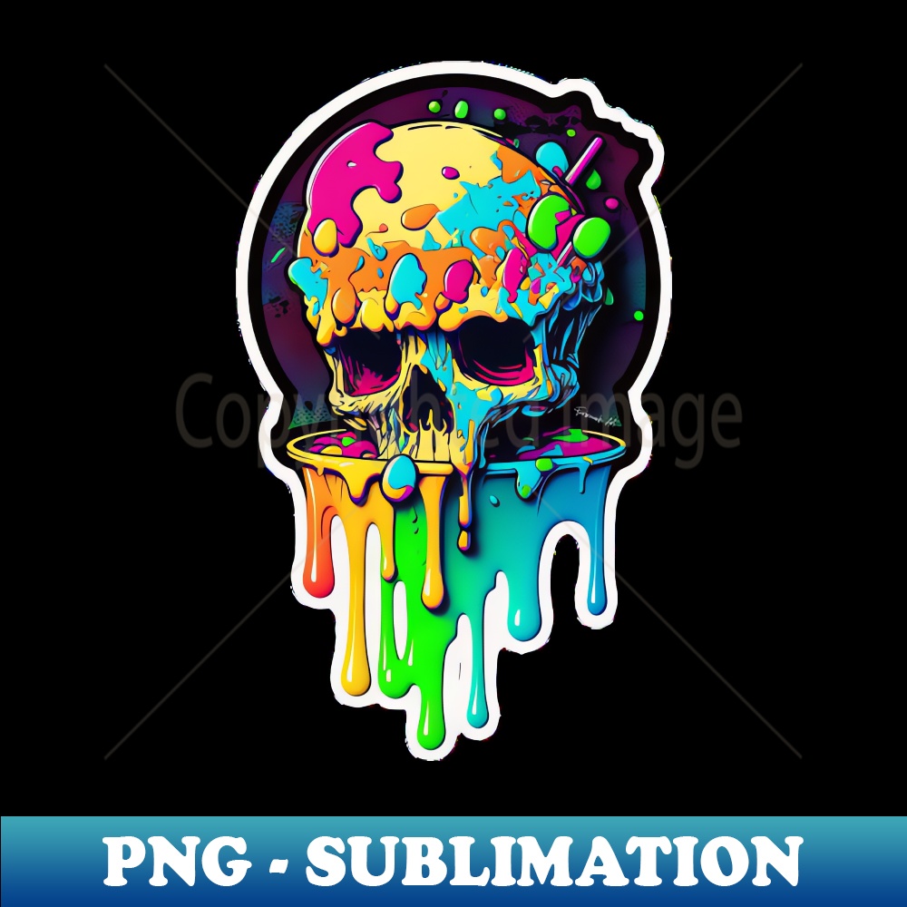 Colorful melting Skull head design 8 - Unique Sublimation PN | Inspire ...