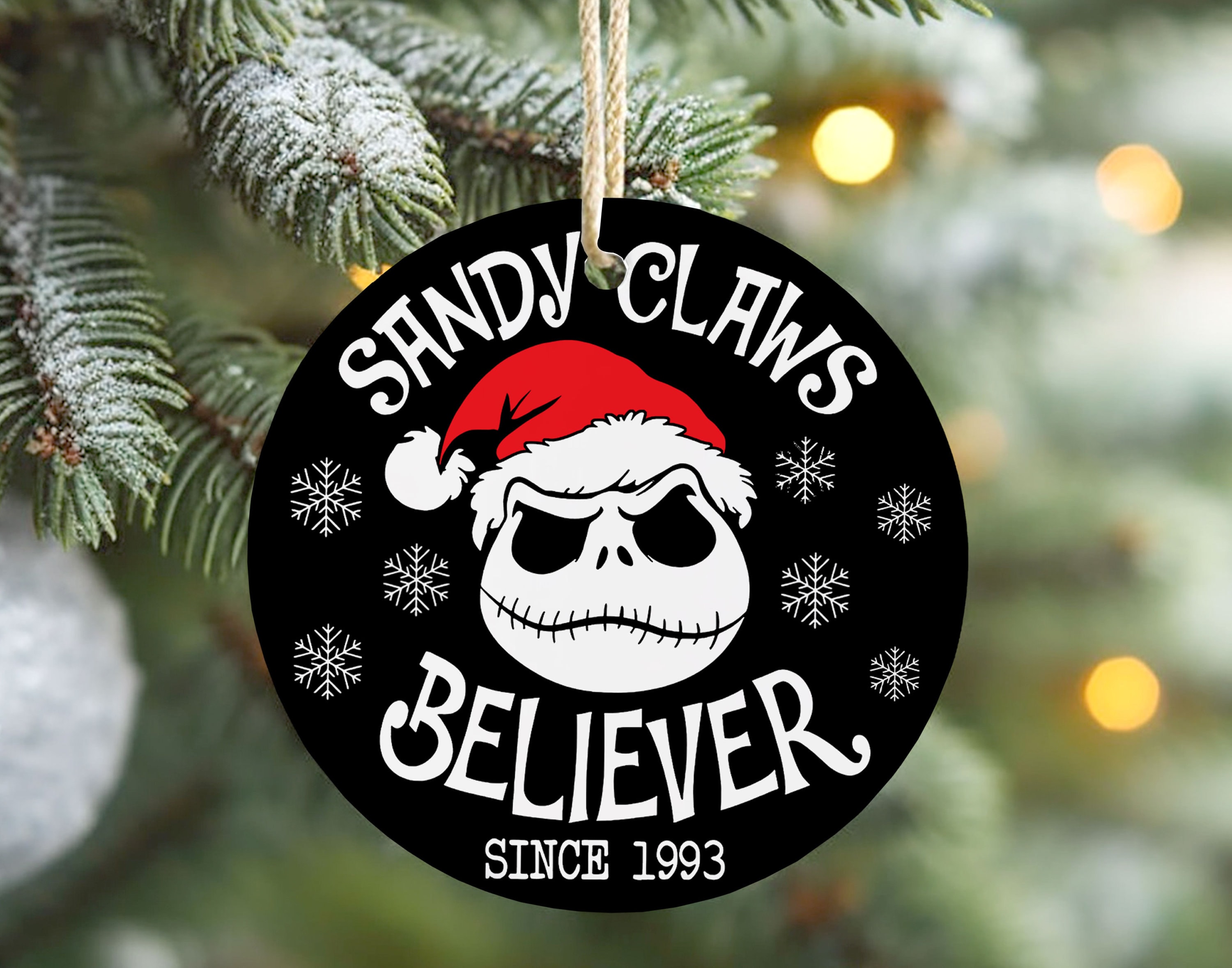 Jack Skellington Santa Believer Since 1998 Ceramic Ornament, - Inspire ...