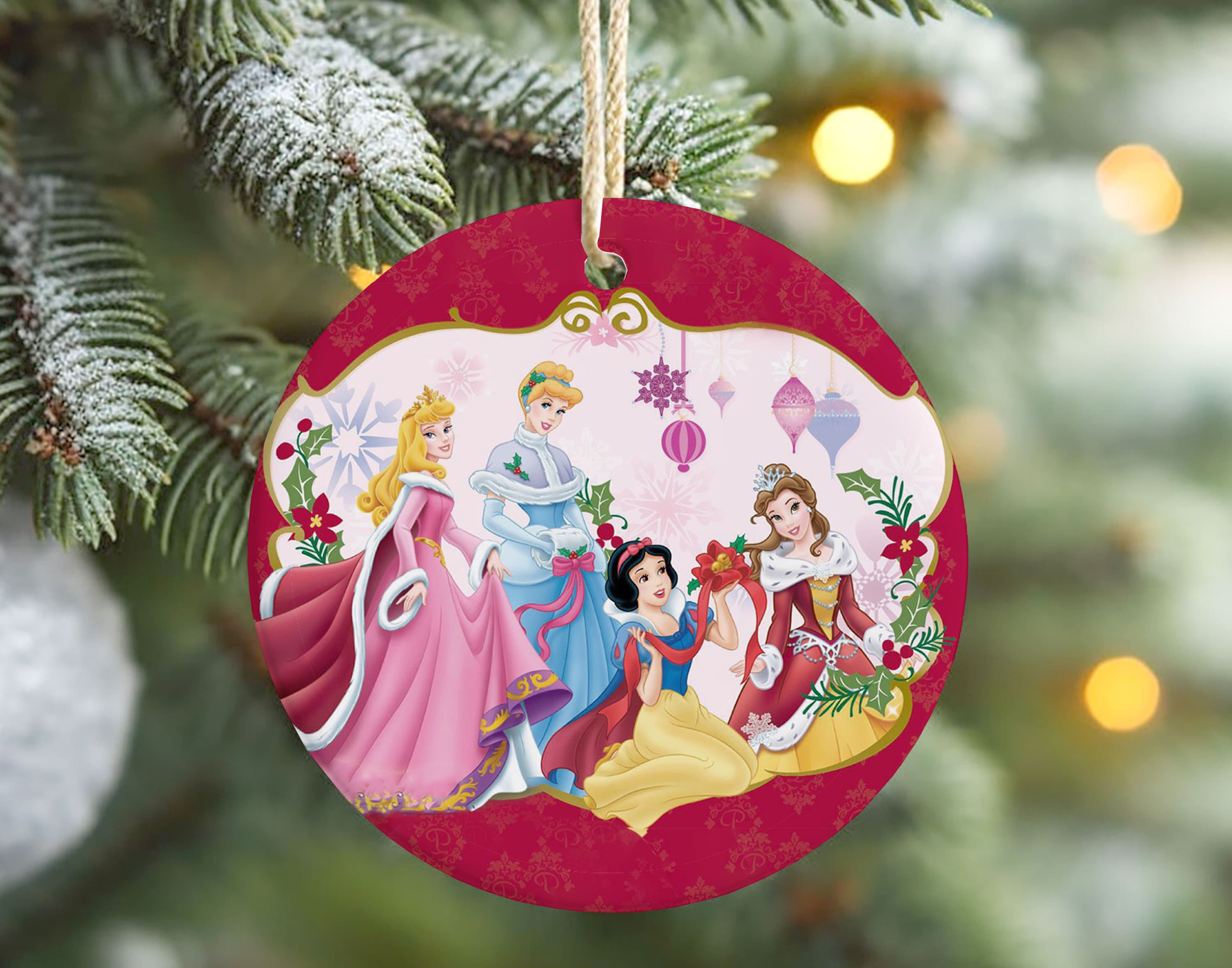 Merry Christmas Disney Princess Ornament, Princess Character | Inspire ...