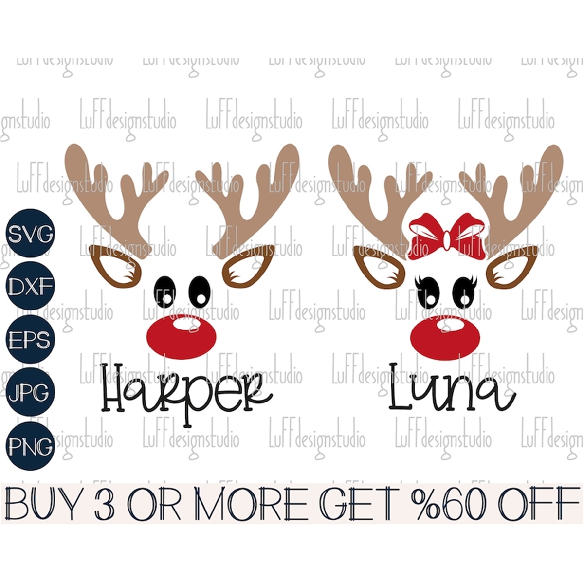 Reindeer SVG, Christmas SVG, Reindeer Face SVG, Cute Reindee - Inspire ...