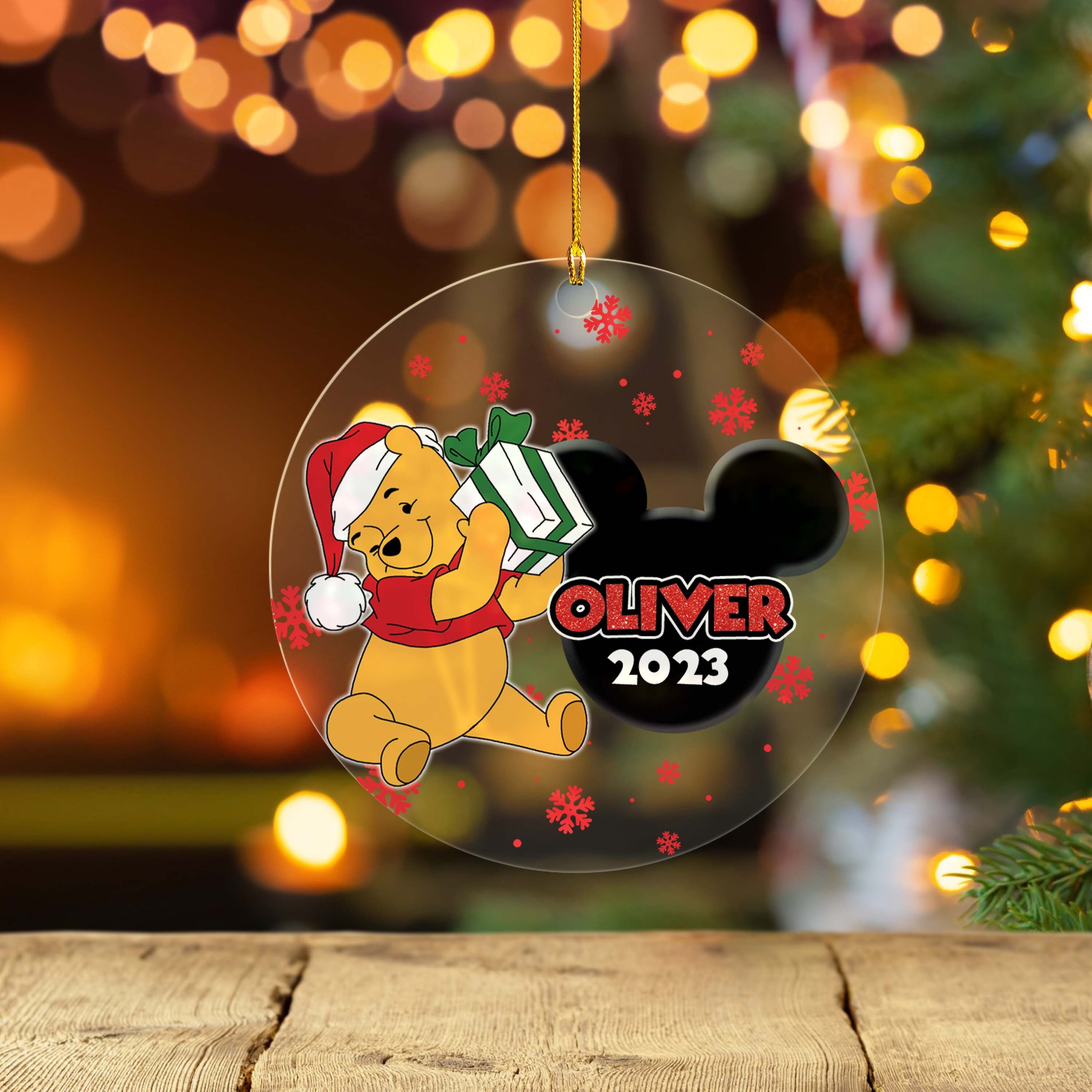Personalized Santa Winnie The Pooh Christmas Ornament, Pooh - Inspire ...