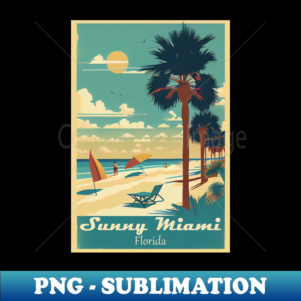 Sunny Miami Florida - Aesthetic Sublimation Digital File - B | Inspire Uplift