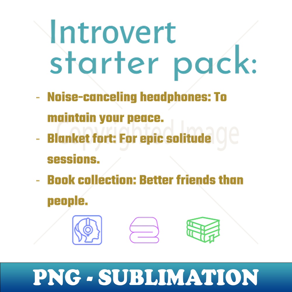Introvert Starter Pack - Retro PNG Sublimation Digital Downl | Inspire ...