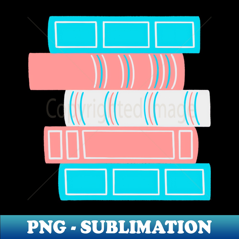Trans Book Pride Stack - Modern Sublimation PNG File - Revol | Inspire ...