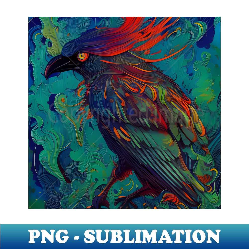 Flamed Feathered Crow - Signature Sublimation PNG File - Fas | Inspire ...