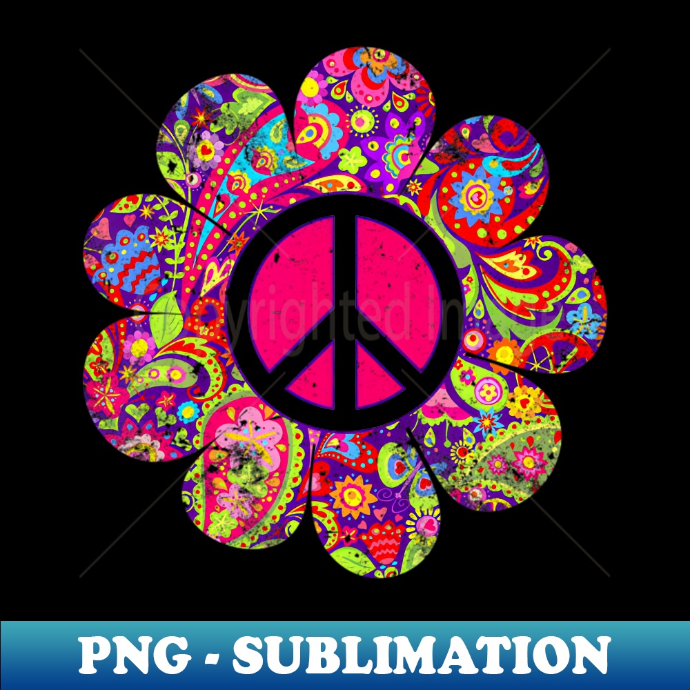 Daisy PEACE SIGN LOVE 60s 70s Tie Dye Hippie Costume - Exclu | Inspire ...