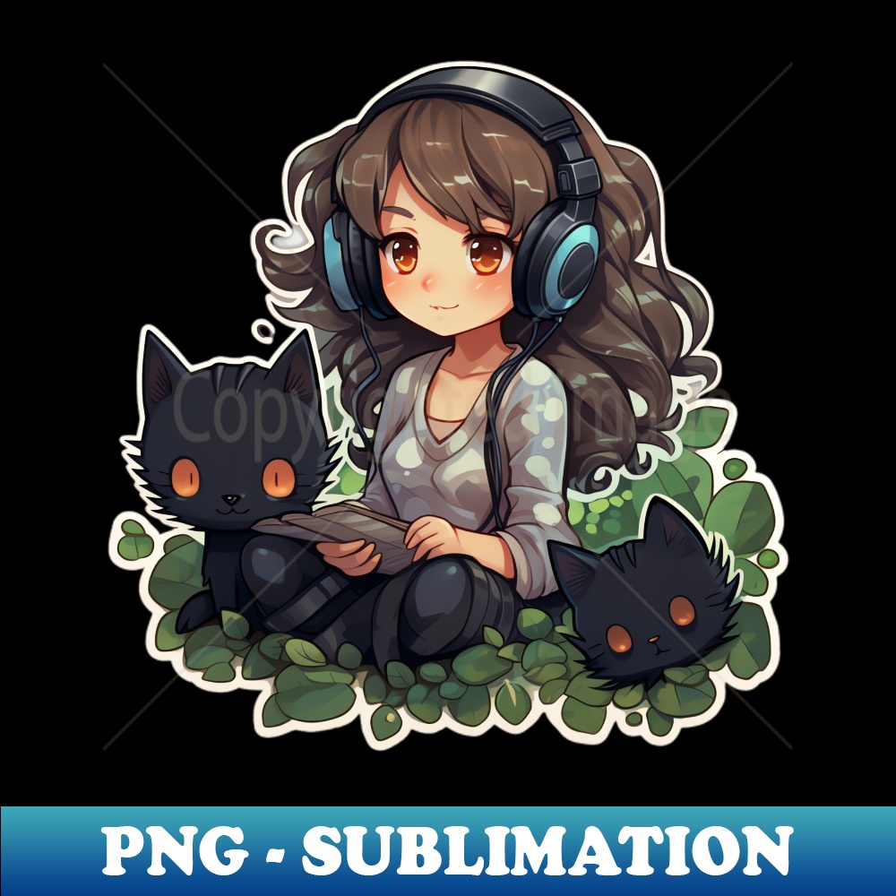 Im a gamer girl playing game with cat gamer kawaii cute cats | Inspire ...