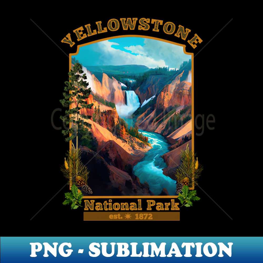 Yellowstone National Park Lower Falls - PNG Transparent Digi | Inspire ...