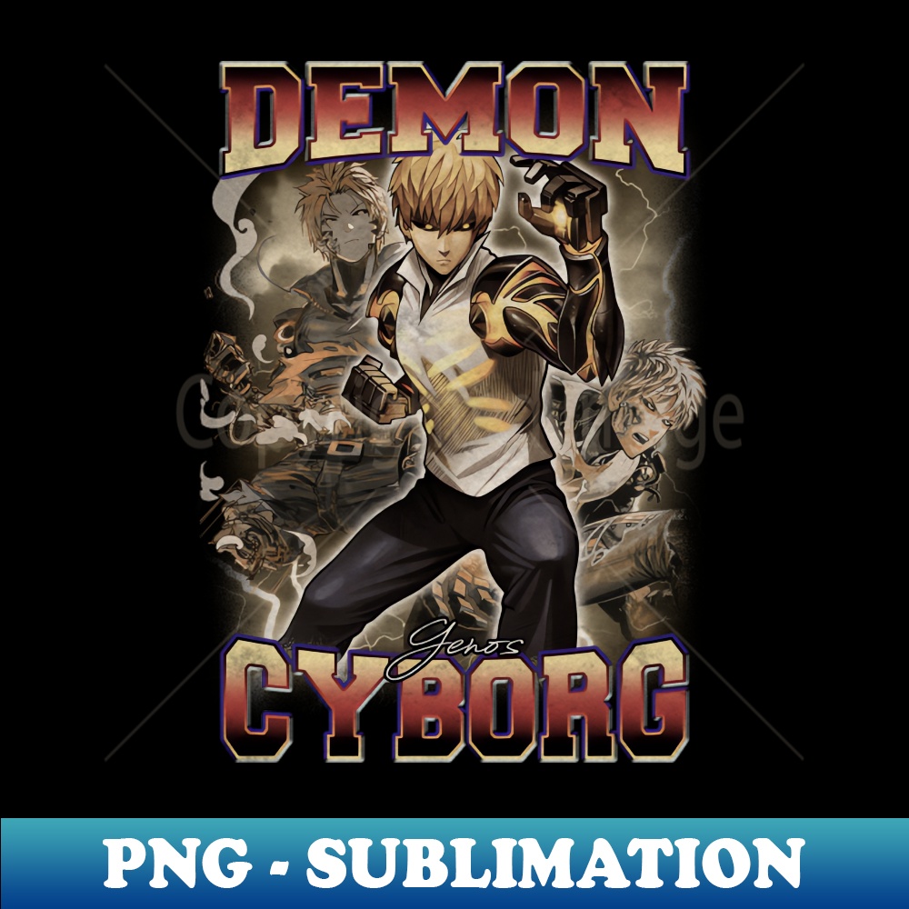 Genos - Demon Cyborg - PNG Transparent Sublimation Design - | Inspire ...