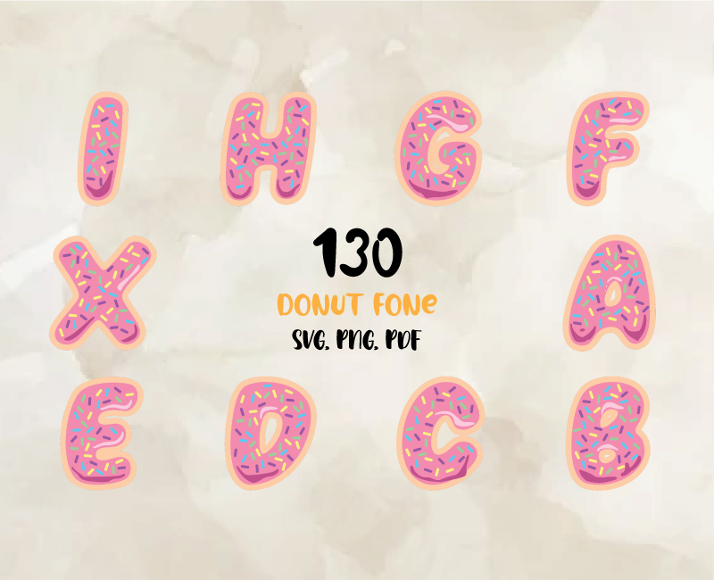 Donut Font Svg Png, Modern Font, Fonts For Cricut, Beauty Fo - Inspire ...