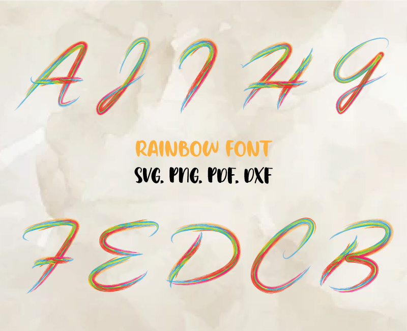 Colorful Brushy Rainbow Font SVG, Modern Font, Fonts For Cri - Inspire ...