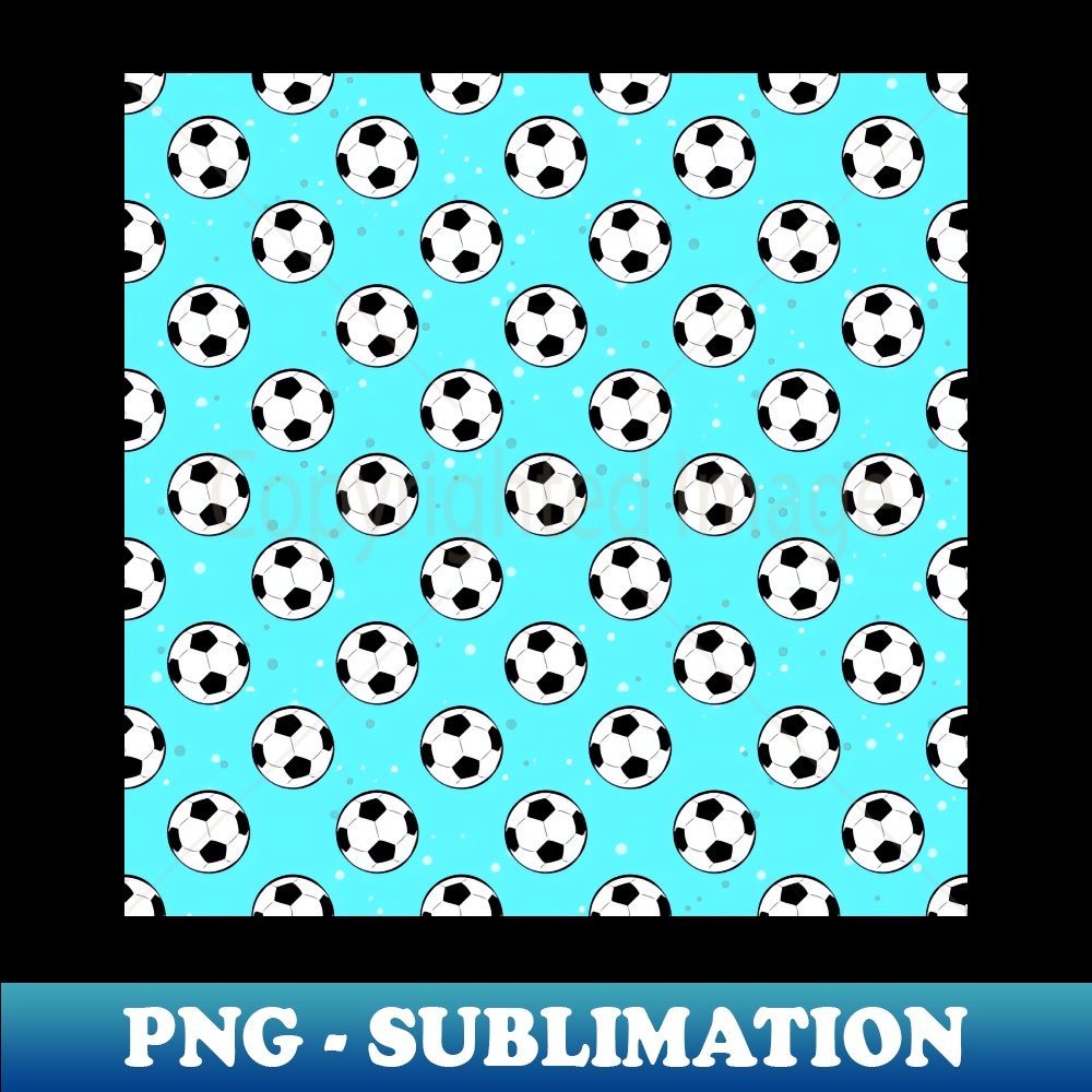 Football Soccer Balls - Seamless Pattern on Sky Blue Backgr | Inspire ...