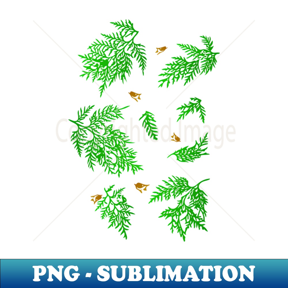 Coniferous Cedar Leaf Pattern black - Stylish Sublimation Di - Inspire ...