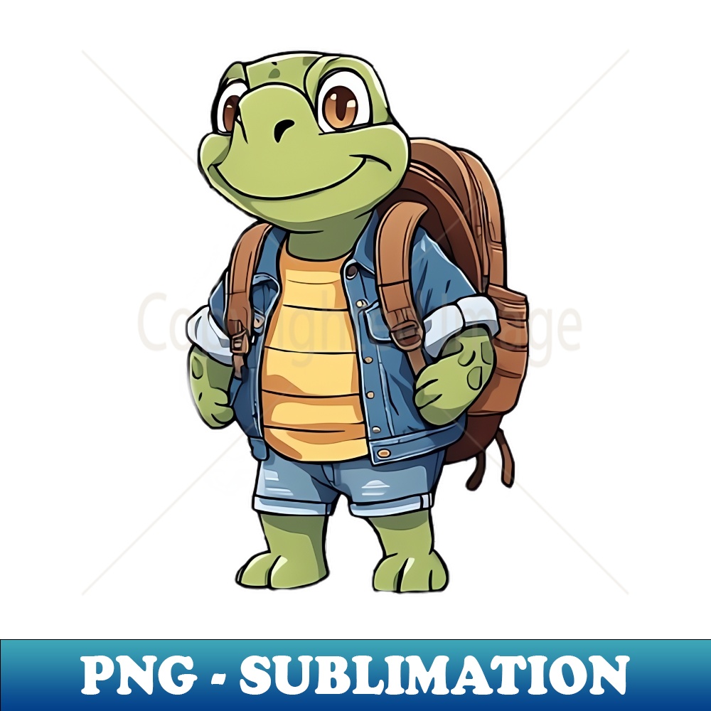Turtle Wearing Backpack - Exclusive PNG Sublimation Download | Inspire ...