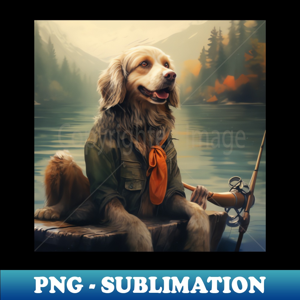 fishing dog - High-Resolution PNG Sublimation File - Enhance | Inspire ...