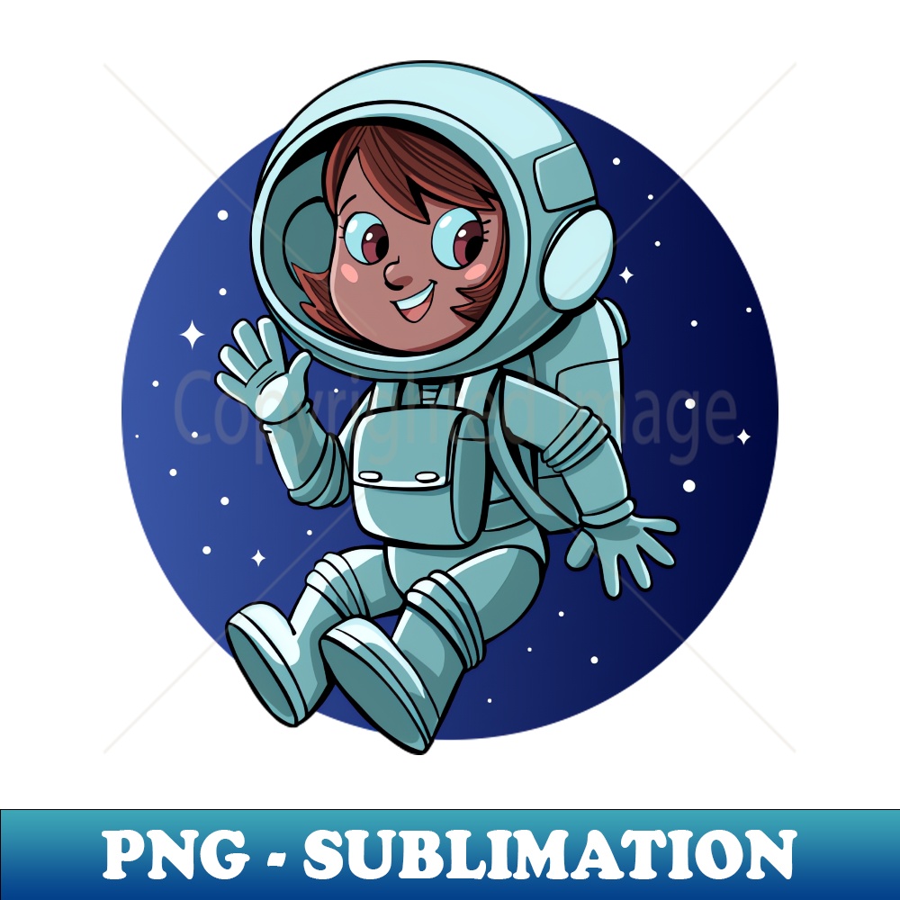 girl astronaut in weightlessness floats in space - High-Reso | Inspire ...