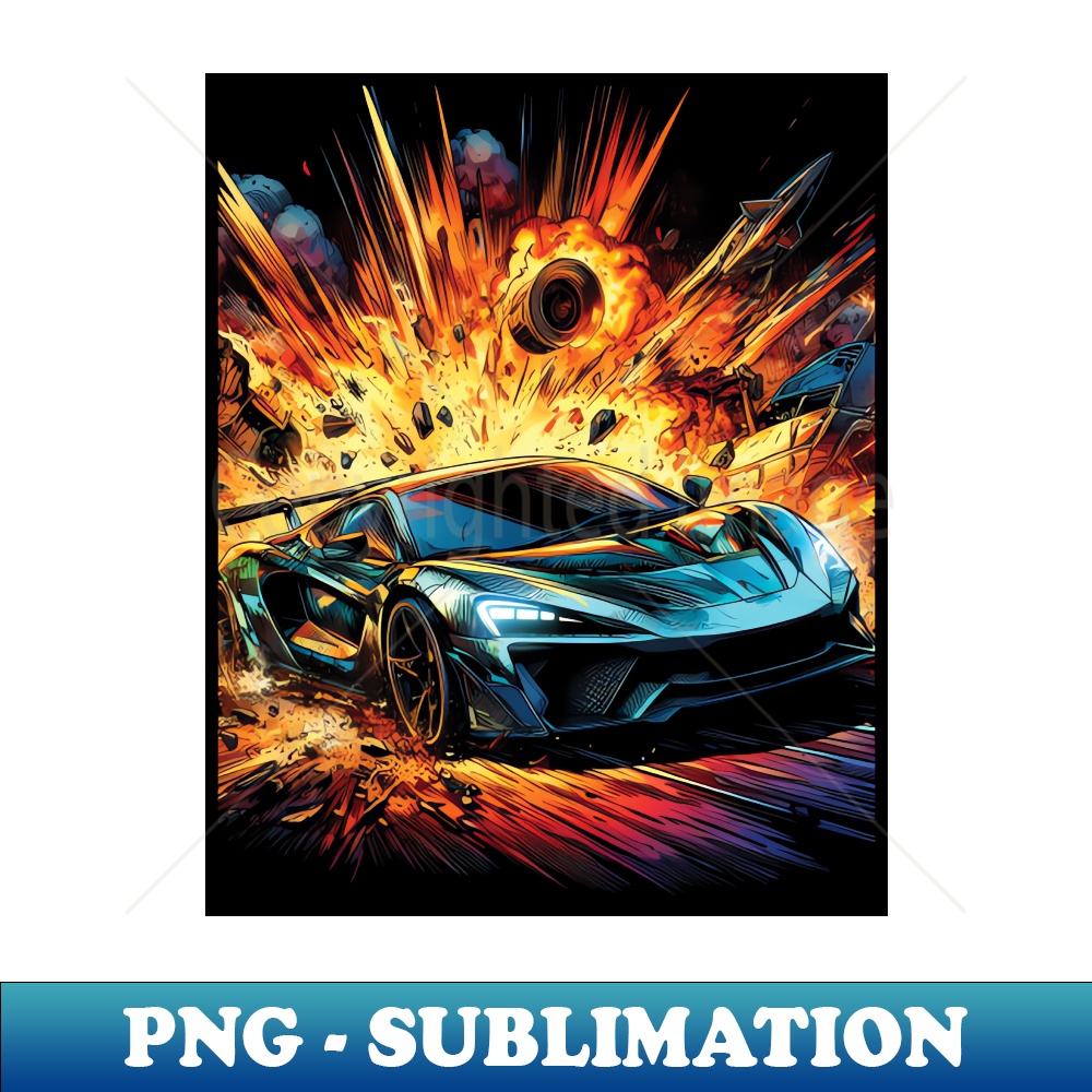 High-Octane Sports Car Comic - Instant Sublimation Digital D | Inspire ...