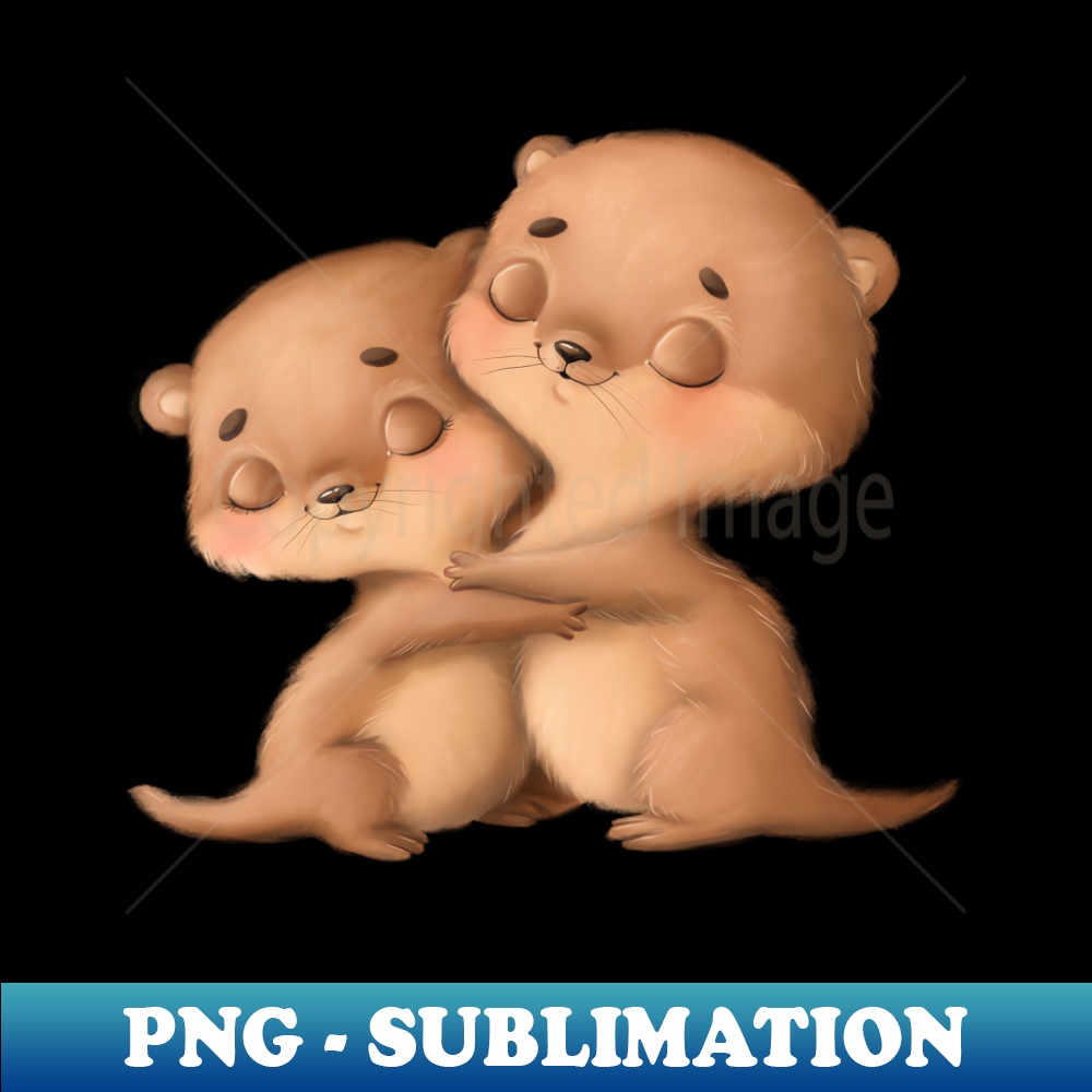 Significant Otters - Otters holding hands - PNG Transparent - Inspire Uplift