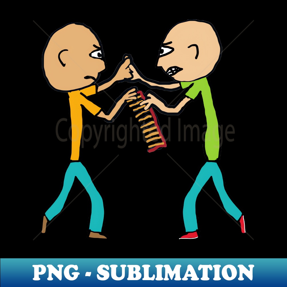 Two Bald Men Fighting Over A Comb - PNG Sublimation Digital | Inspire ...