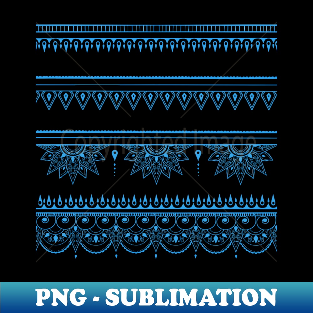 south asian patterns sky blue on black - Special Edition Sub | Inspire ...