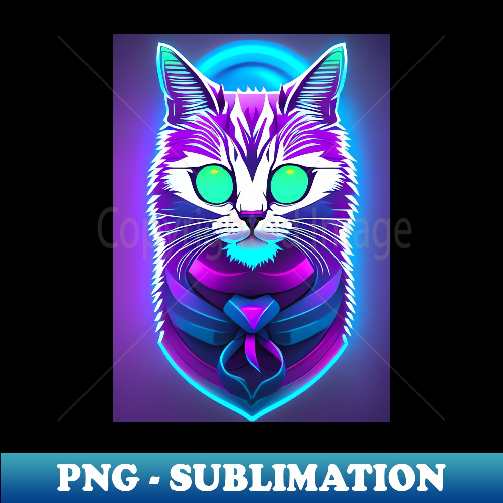 Retro wave cat illustrations - Vintage Sublimation PNG Downl | Inspire ...