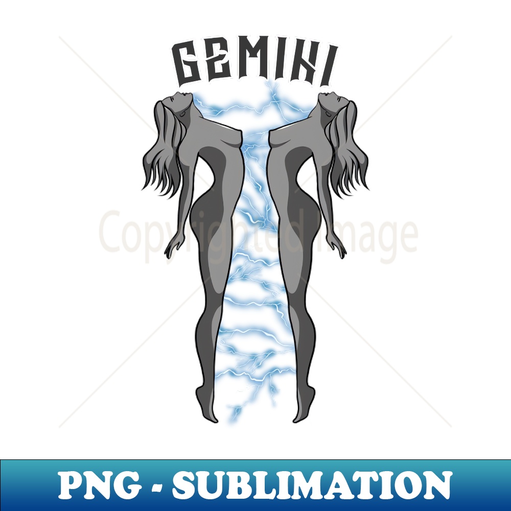 Lightning Gemini blue - High-Quality PNG Sublimation Downloa | Inspire Uplift