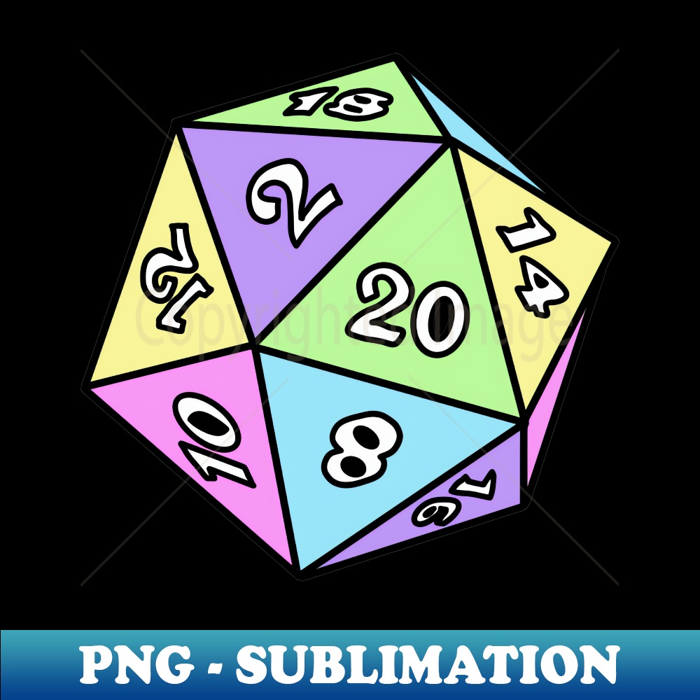 Pastel D20 Dice - Retro PNG Sublimation Digital Download - P | Inspire ...