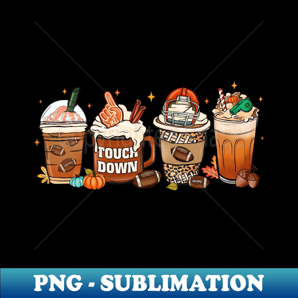 Fall Football and Iced Coffee - Retro PNG Sublimation Digita | Inspire ...